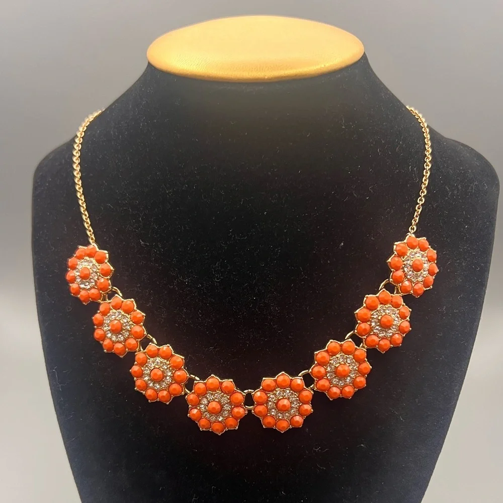 Premier Designs | Jewelry | Premier Designs Orange Floral Necklace ...